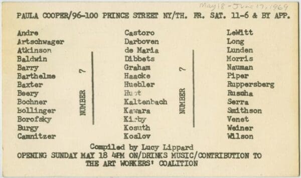 LUCY LIPPARD – Alvarez Gallery